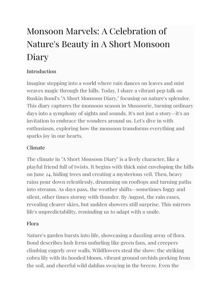 Monsoon Marvels_ a Celebration of Nature's Beauty in a Short Monsoon ...