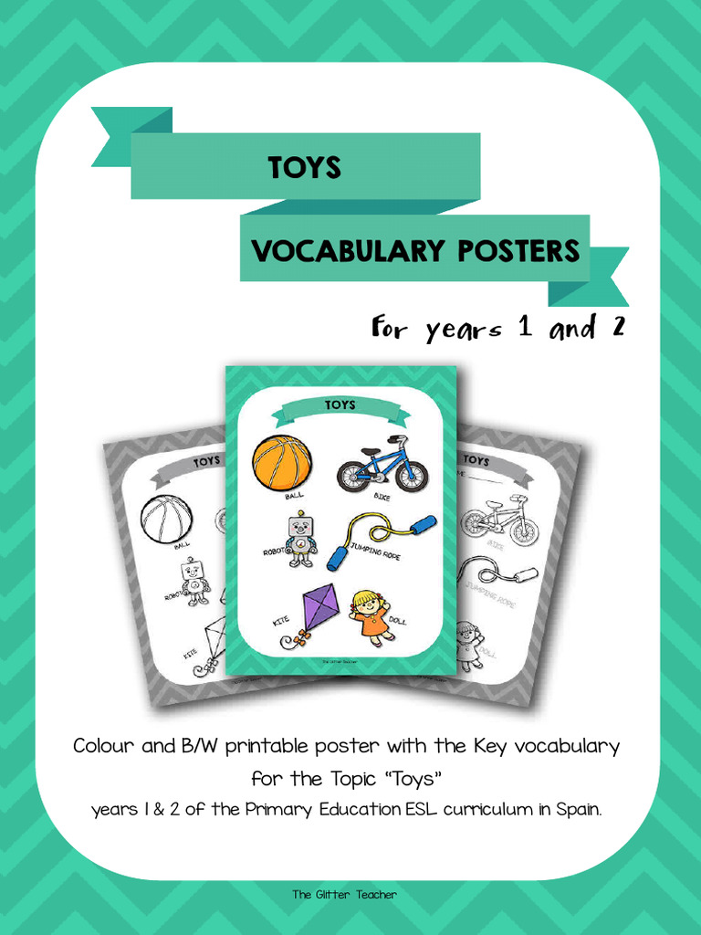For Years 1 and 2: Toys Vocabulary Posters | PDF