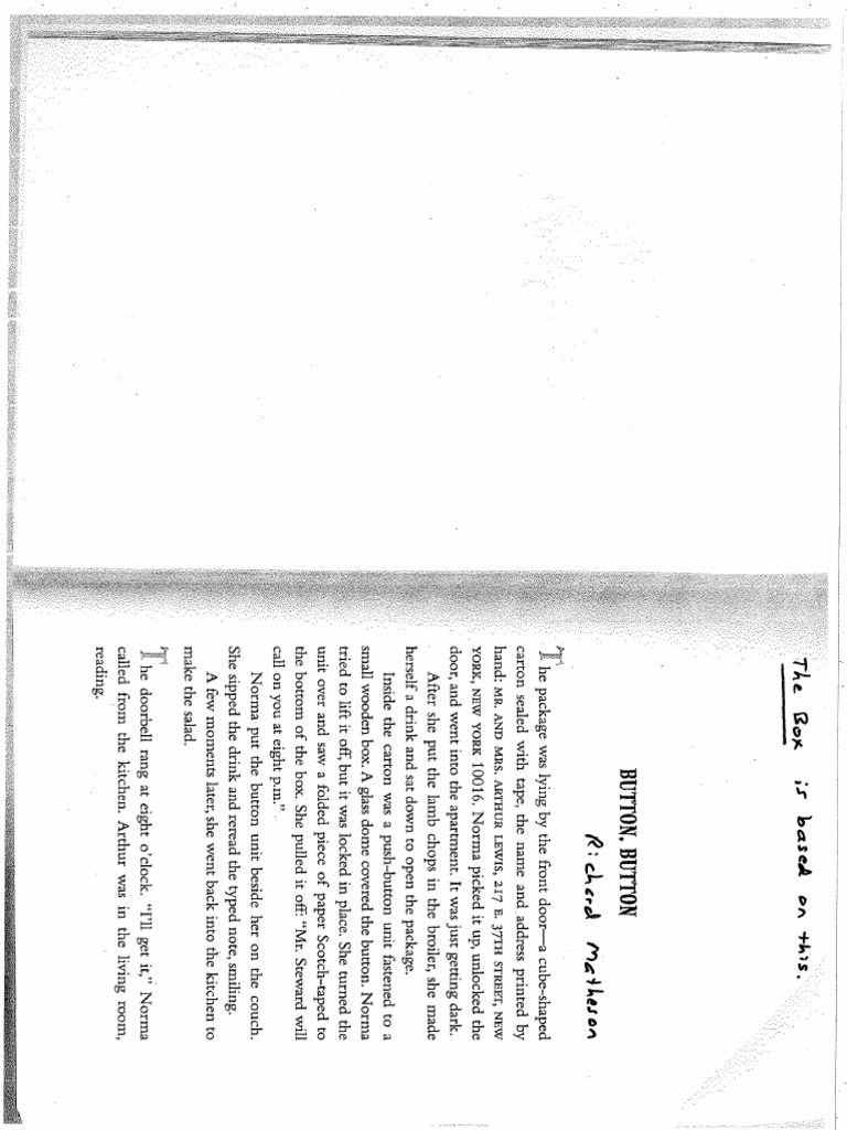 Richard Matheson - Button Button | PDF