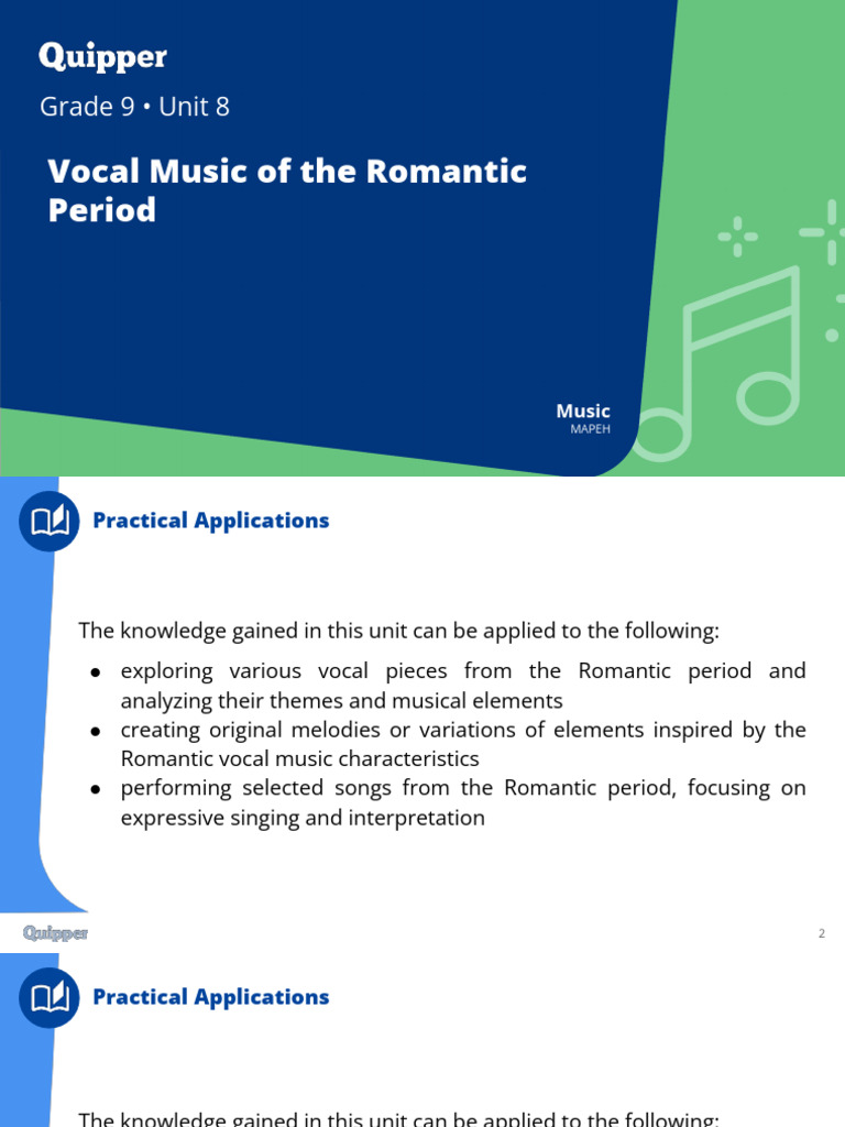 MU 9 Q4 0801 Art Songs in The Romantic Period | PDF | Franz Schubert ...