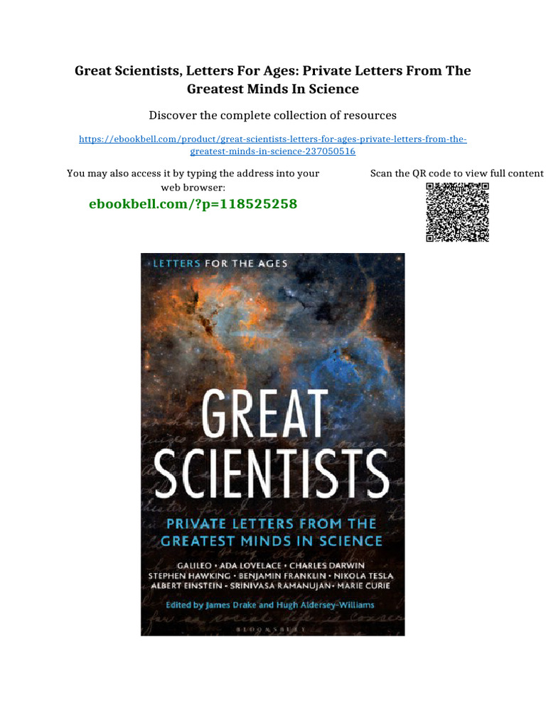 Great Scientists, Letters for Ages: Private Letters from the Greatest ...