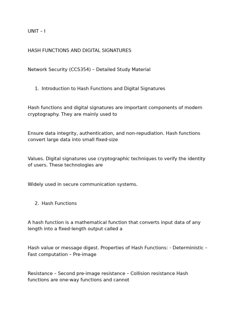 Hash Functions and Digital Signature | PDF | Public Key Cryptography ...