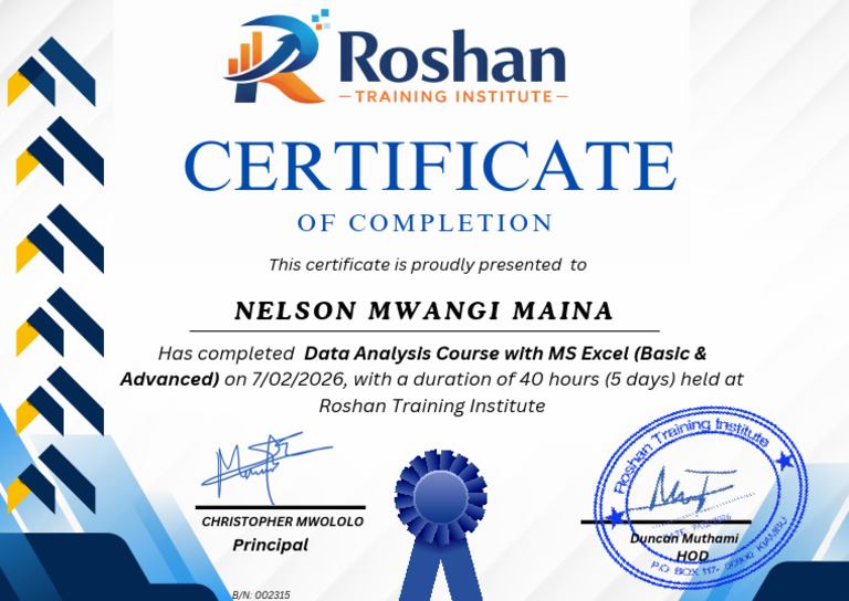 Data Analysis Certificate | PDF