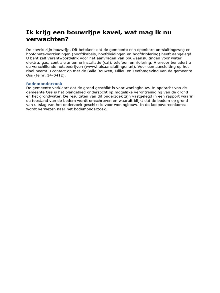 Informatie Particuliere Kavels 2017 | PDF