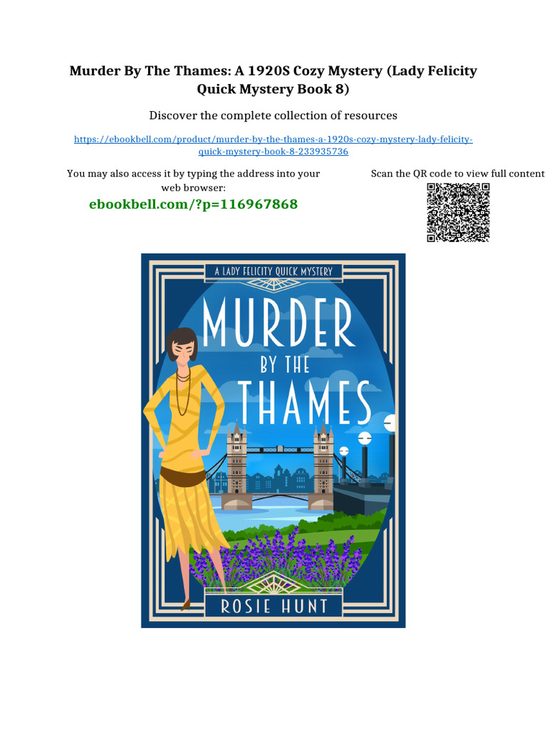 Murder by the Thames: A 1920s Cozy Mystery (Lady Felicity Quick Mystery ...