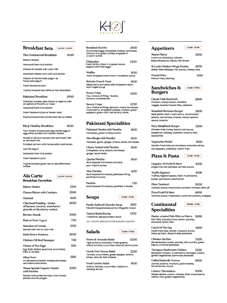 Inner Room Menu Allana | PDF