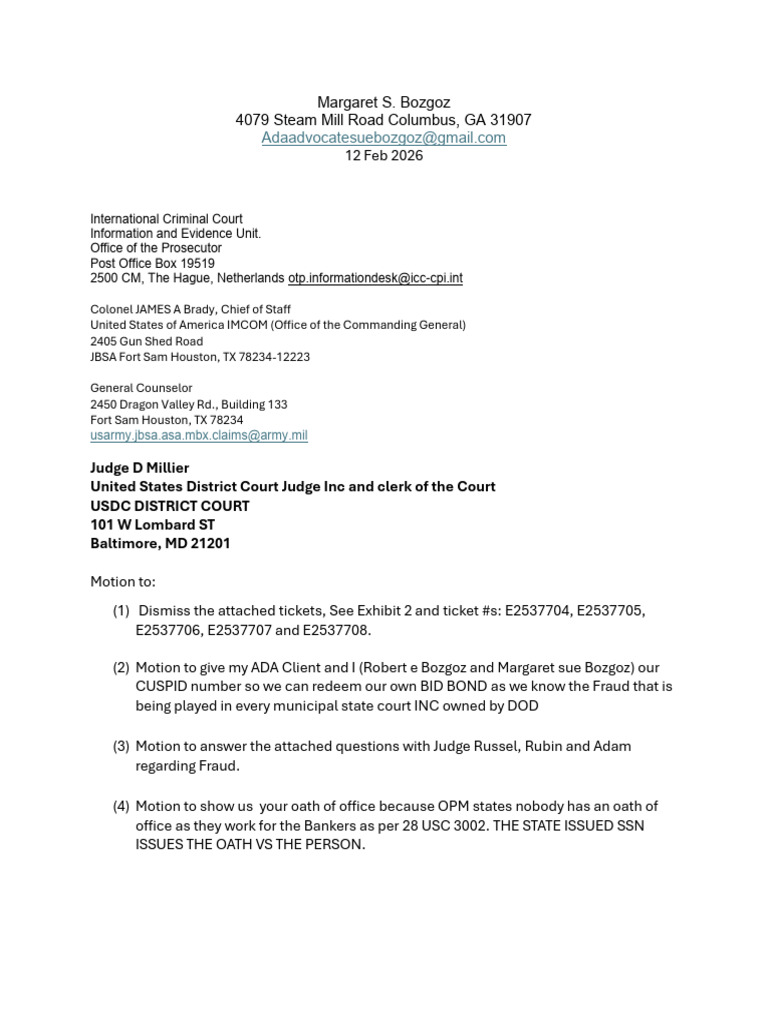 Judge Miller MOTION TO DISMISS KANGAROO COURT AND SHOW US YOUR OATH AND ...