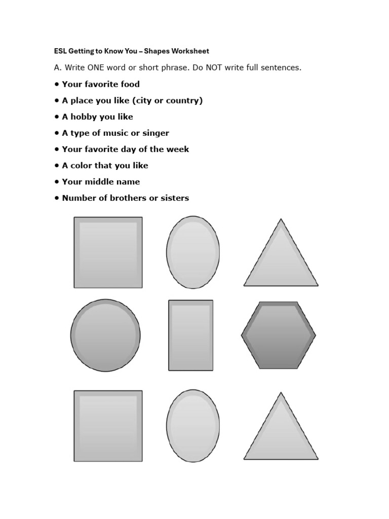 Getting To Know Practice Shapes | PDF