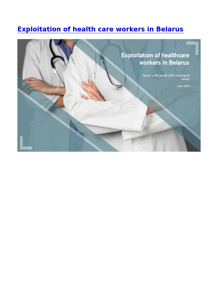 Exploitation of Health Care Workers in Belarus | PDF
