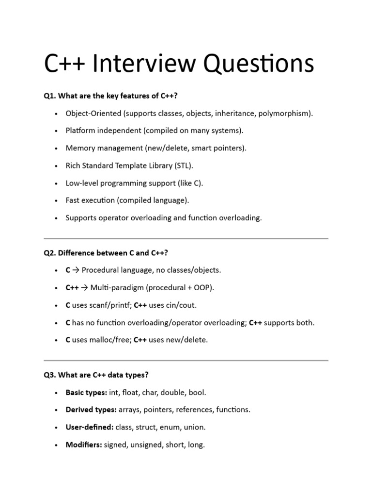 C++ Interview Question | PDF | Pointer (Computer Programming) | C++