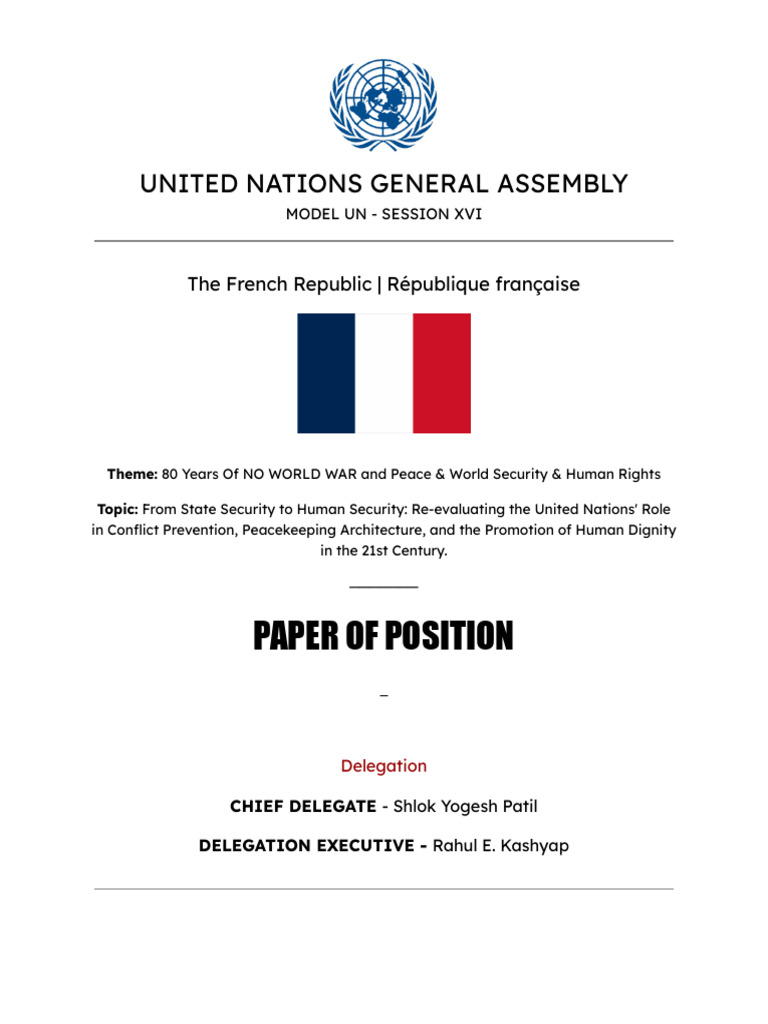 French Delegation - Paper of Position (UPDATED) | PDF | Peacekeeping ...