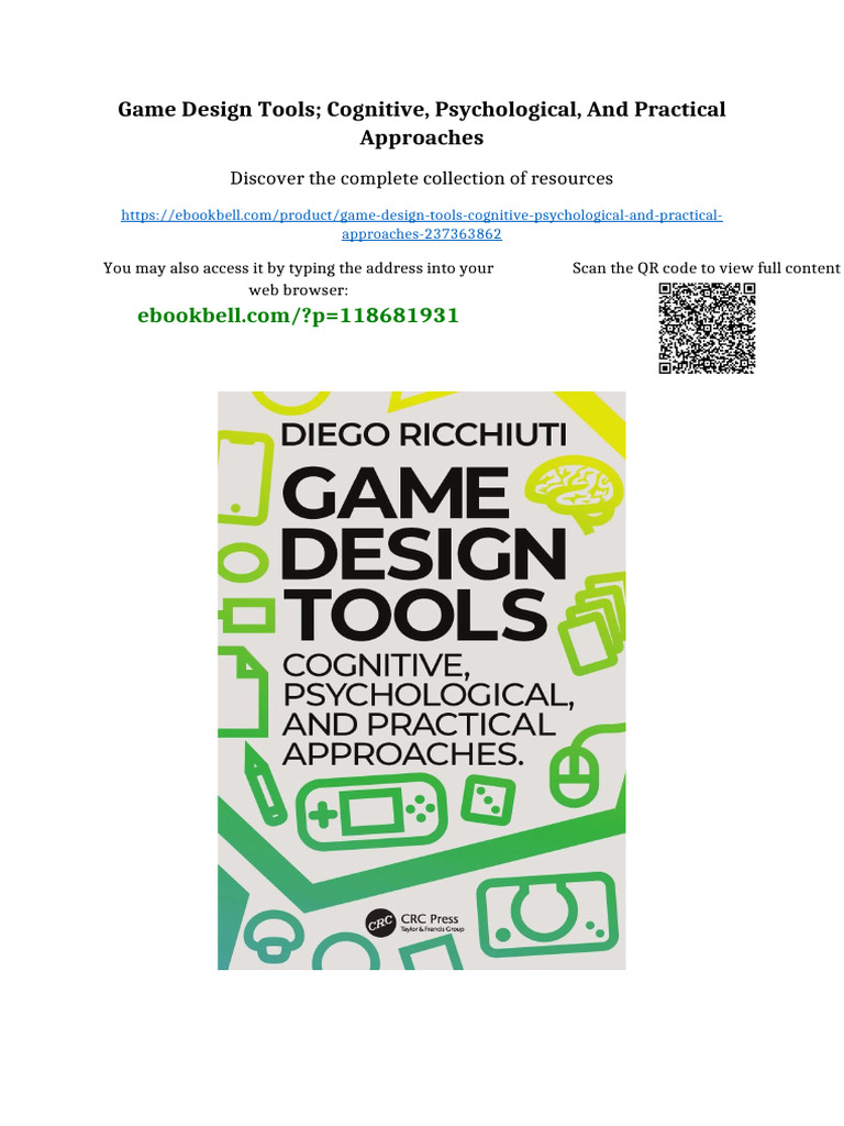 Game Design Tools; Cognitive, Psychological, and Practical Approaches ...