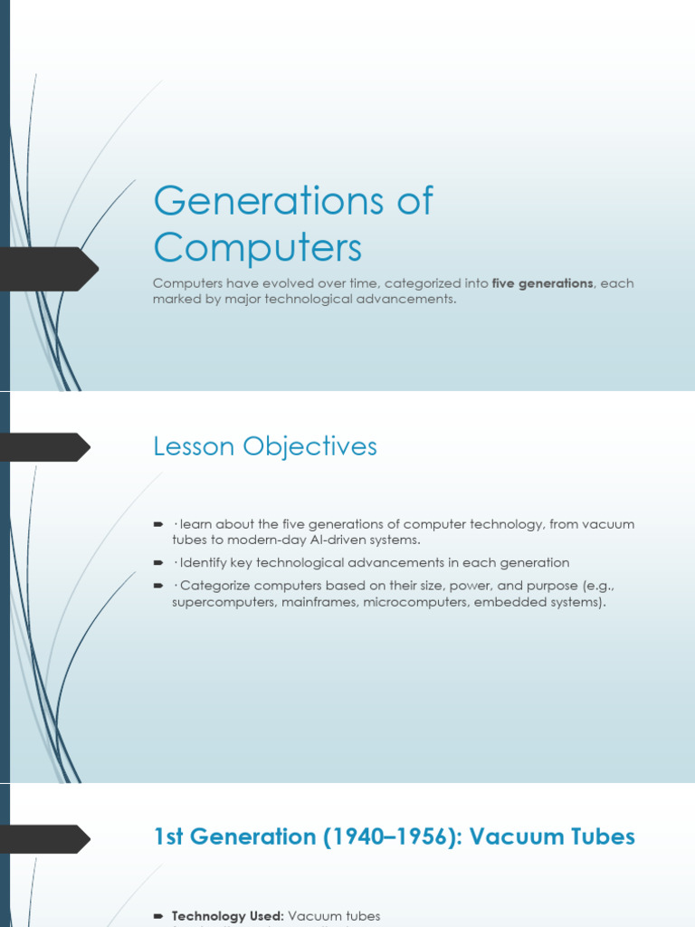 Generations of Computers | PDF | Integrated Circuit | Personal Computers