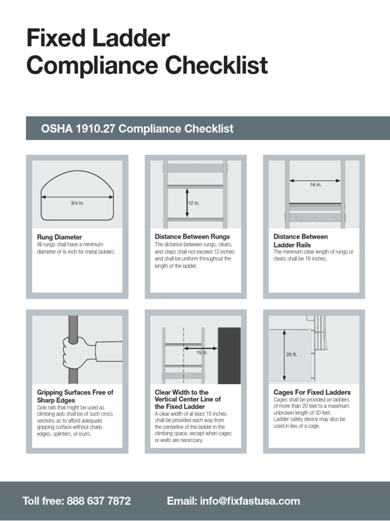 OSHA 1910.27 Compliance Checklist | PDF | Ladder