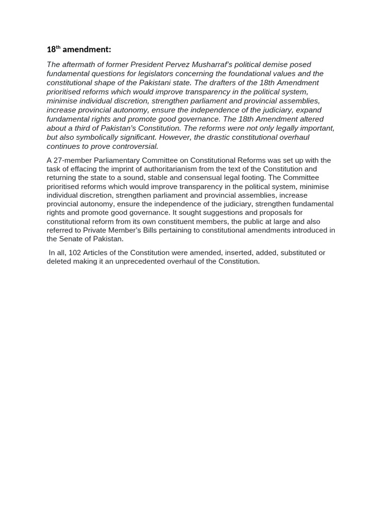 18th Amendment | PDF