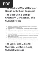 Gen Z Slang Cheat Sheet 2025 | PDF
