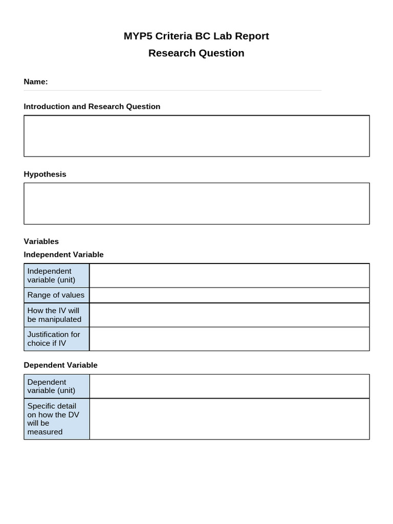 Scaffolded Lab Report Template (BC) (1) | PDF