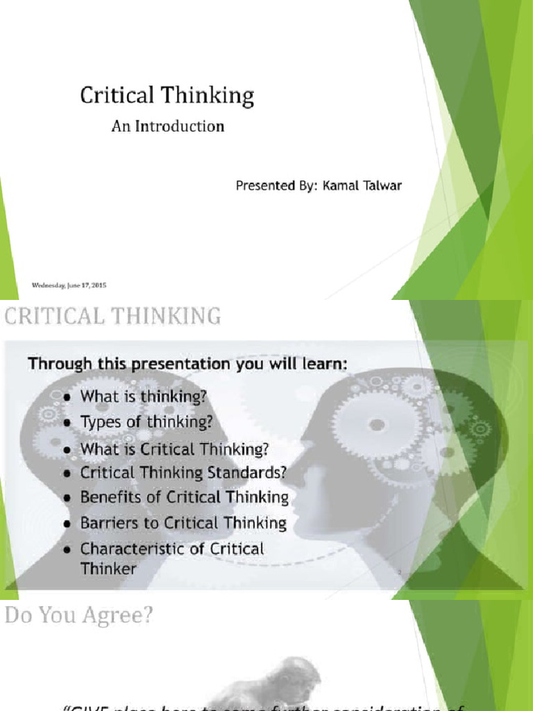 1 - Critical Thinking | PDF
