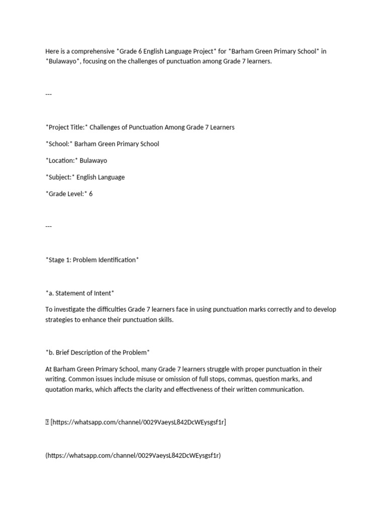 Grade 6 English Project | PDF | Learning | Cognitive Science