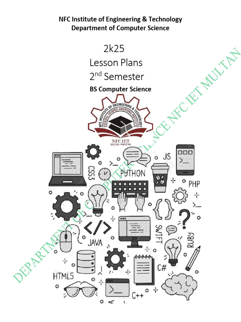 Lesson Plan Cs 2k25 2nd Semester 01 | PDF | Method (Computer ...
