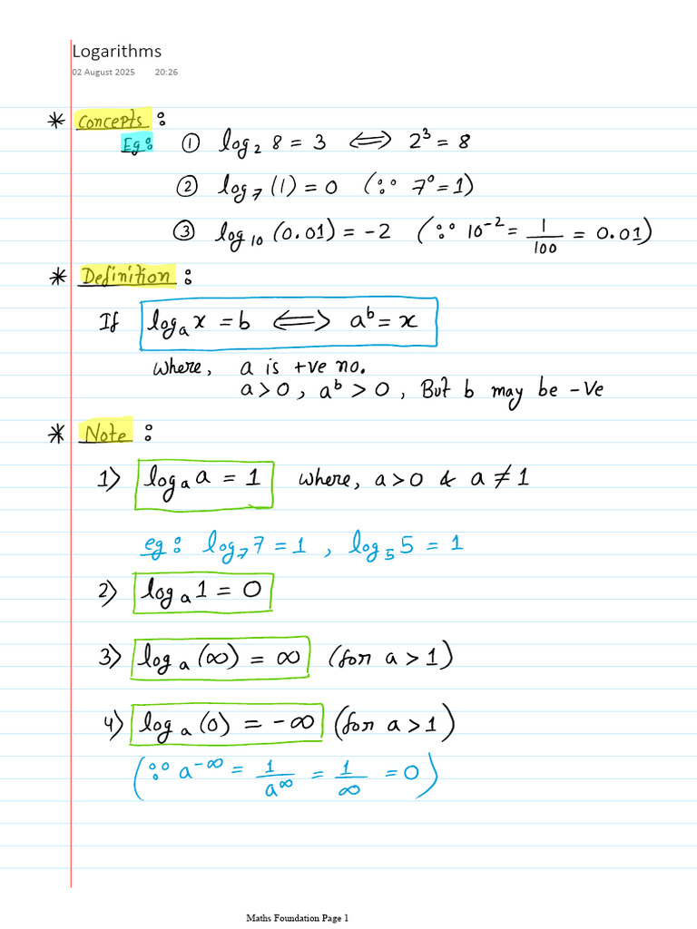 Lec 3 - Logarithms | PDF
