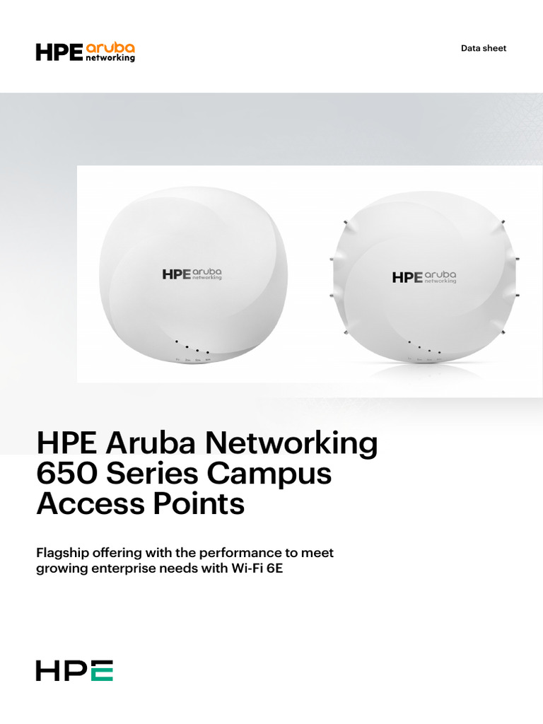 HPE Aruba Networking 650 Series Wi-Fi 6E Campus Access Points ...