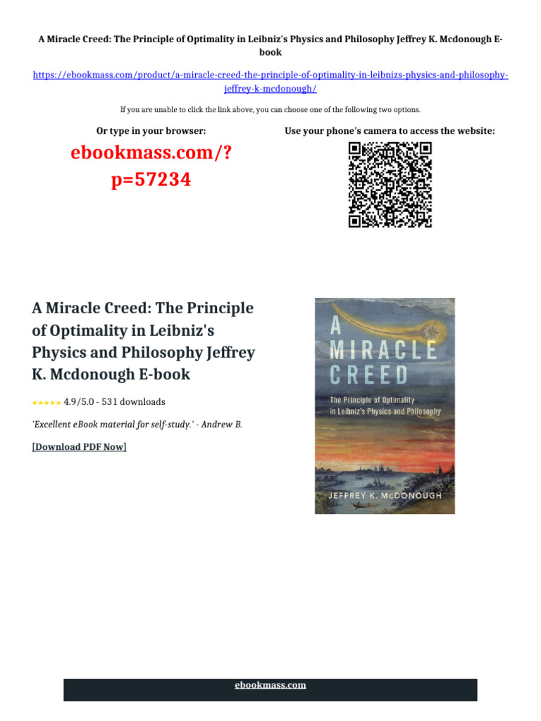 A Miracle Creed: The Principle of Optimality in Leibniz's Physics and ...