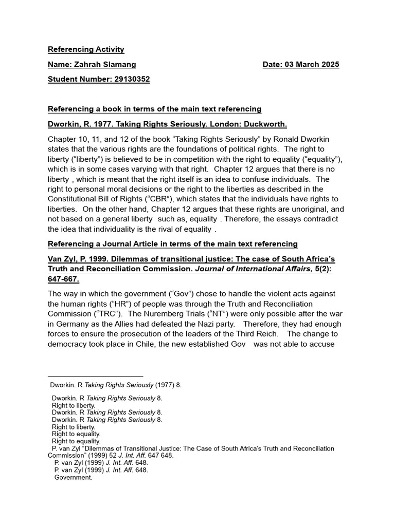 Referencing Activity | PDF | Transitional Justice | Government