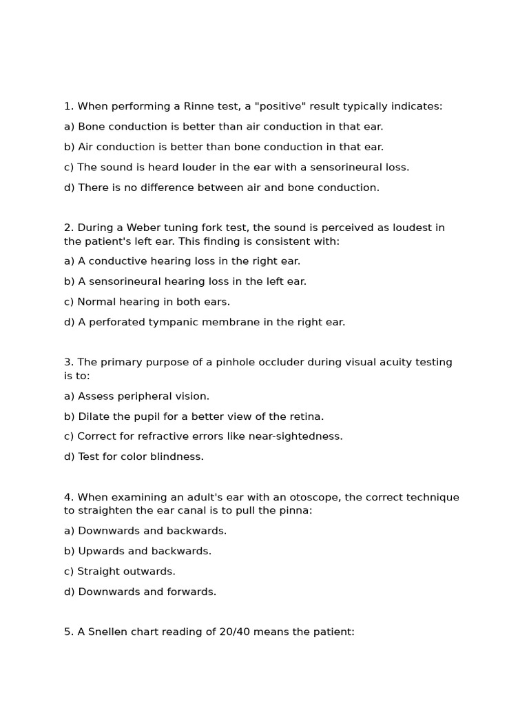 Health Assessment Test Series 4th Semsetser | PDF | Respiratory ...