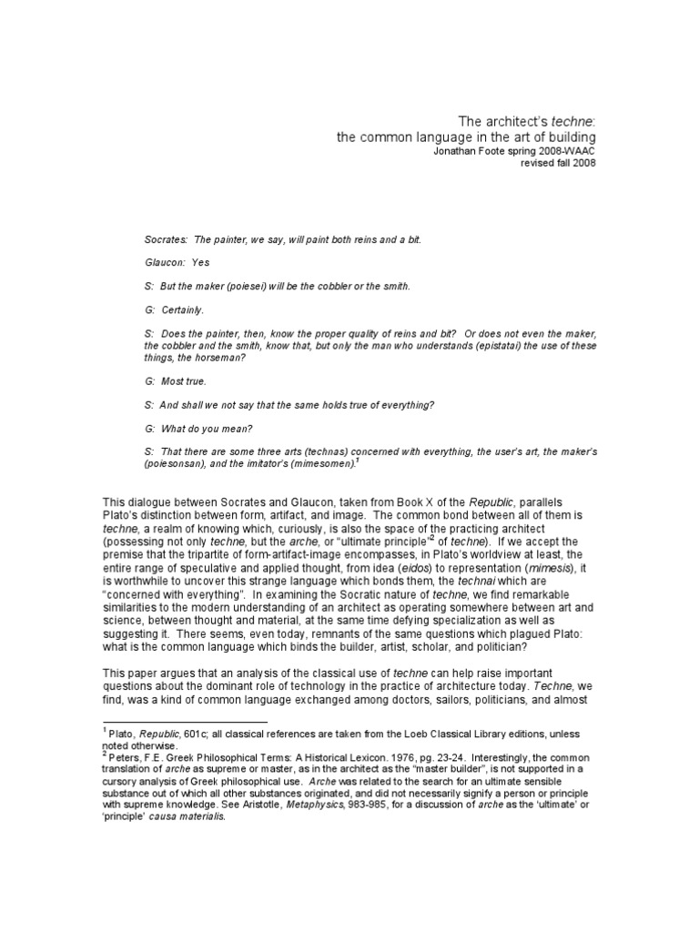 On Techne and Episteme | PDF | Plato | Aristotle