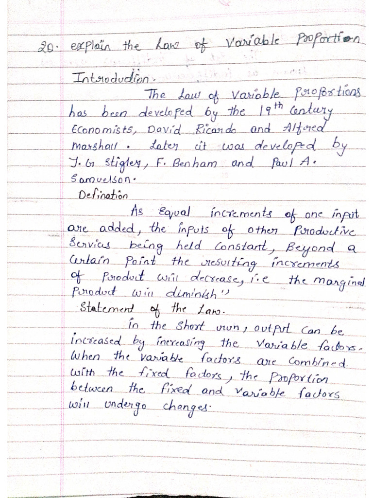 Law of Variable Proportion | PDF