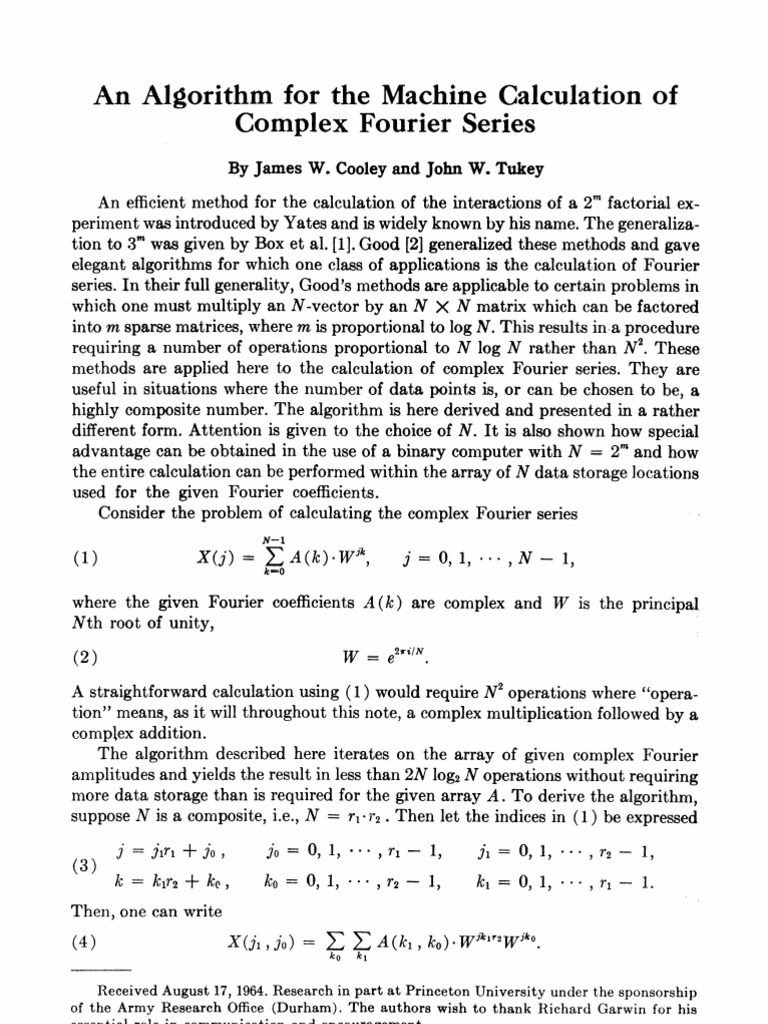 Fft Cooley Tukey Pdf Algebra Algorithms 