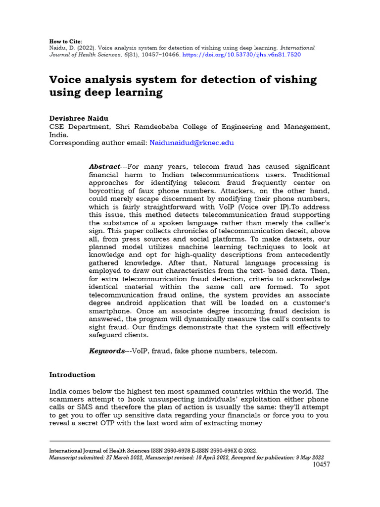 Voice Analysis System For Detection of V 5635631c | PDF | Machine ...