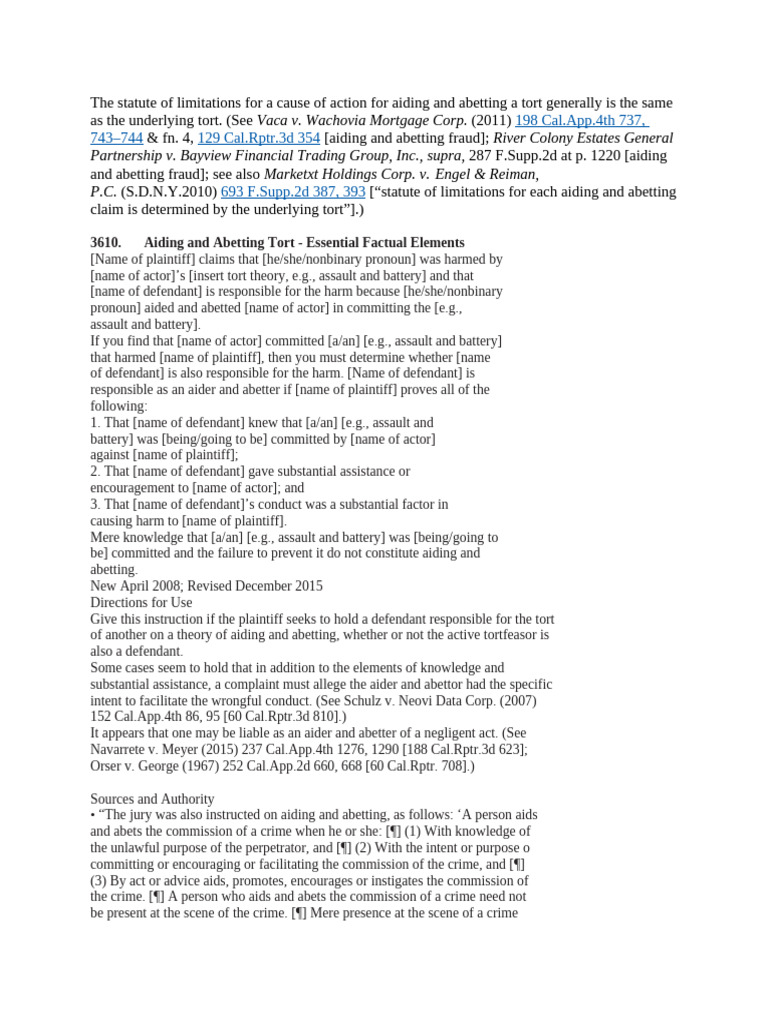 Aiding and Abetting Versus Conspiracy | PDF | Tort | Aiding And Abetting