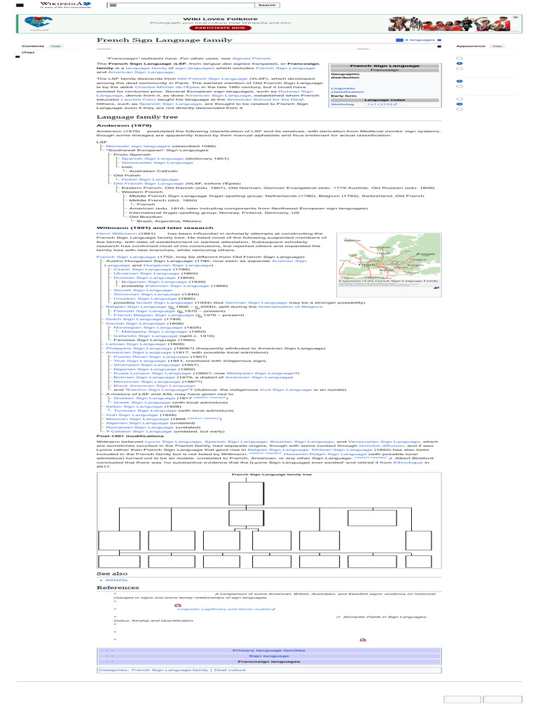 French Sign Language Family - Wikipedia | PDF | Deafness | Languages