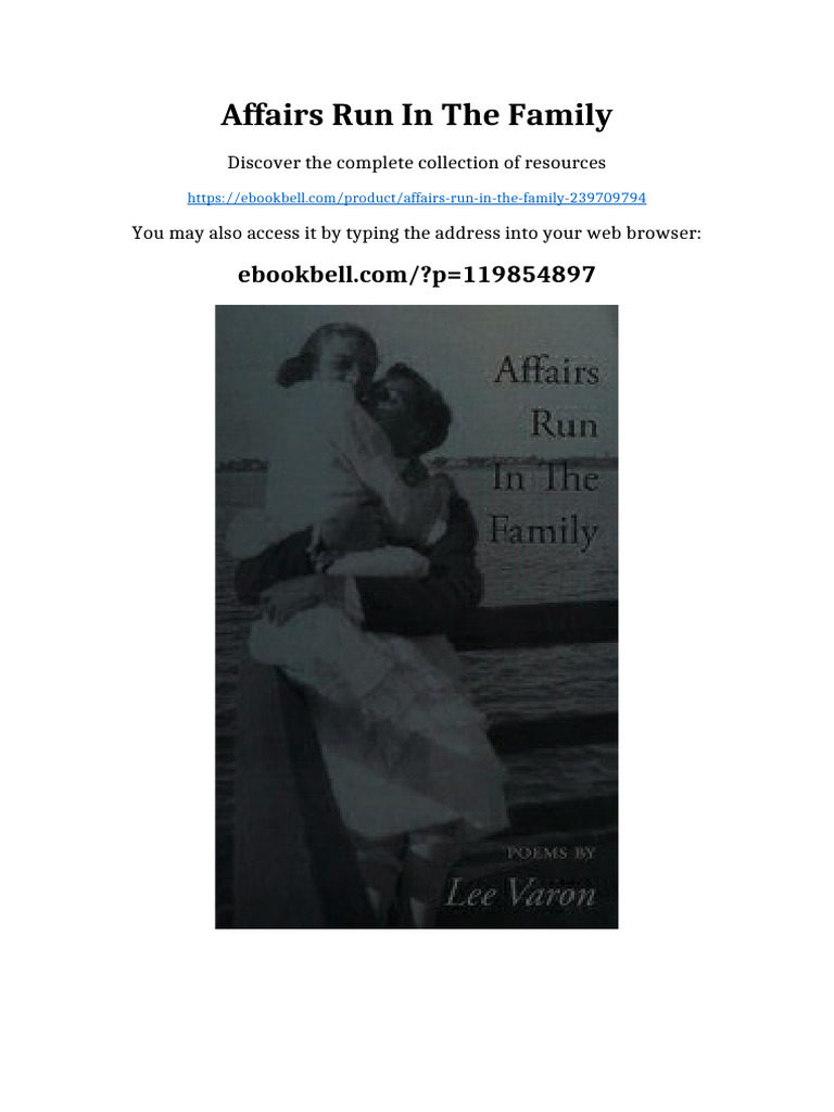 Affairs Run in The Family Full Chapters Included | PDF | Existence ...