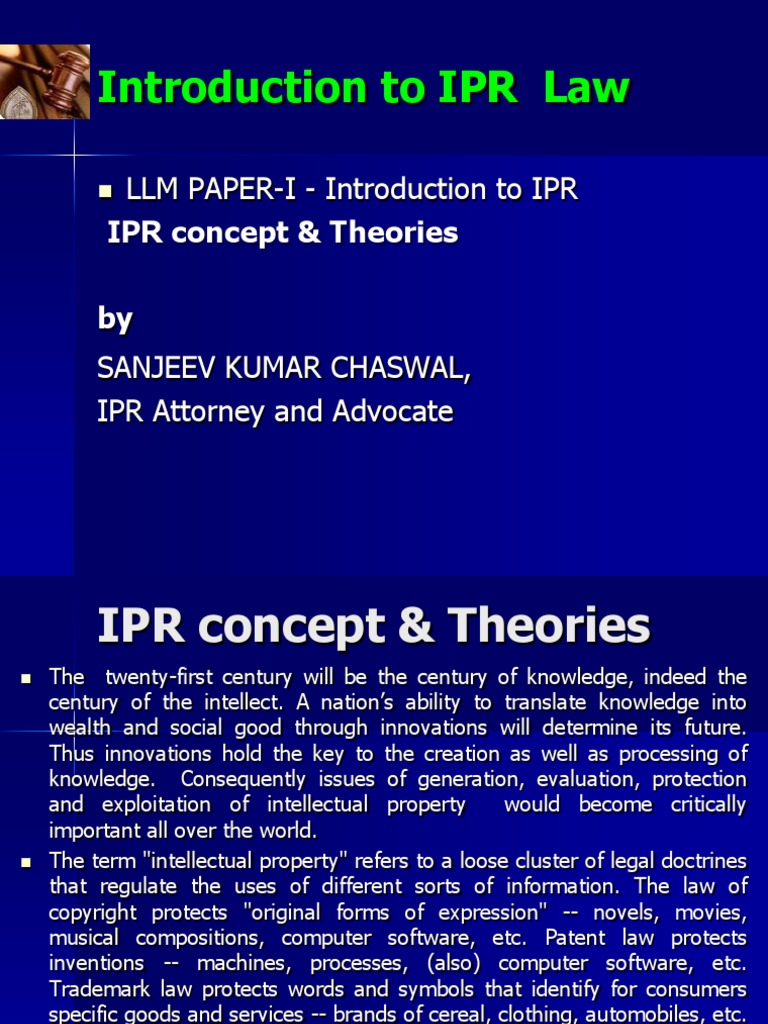 Introduction to Intellectual Property Law | PDF | Intellectual Property ...