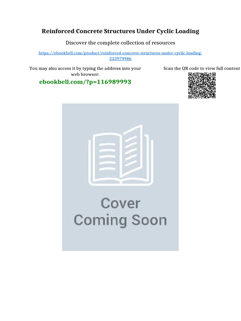 REINFORCED CONCRETE STRUCTURES UNDER CYCLIC LOADING PDF Available | PDF