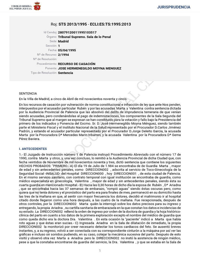 Sts 2013_1995 - Ecli_es_ts_1995_2013 - Poder Judicial | PDF | Sentencia ...