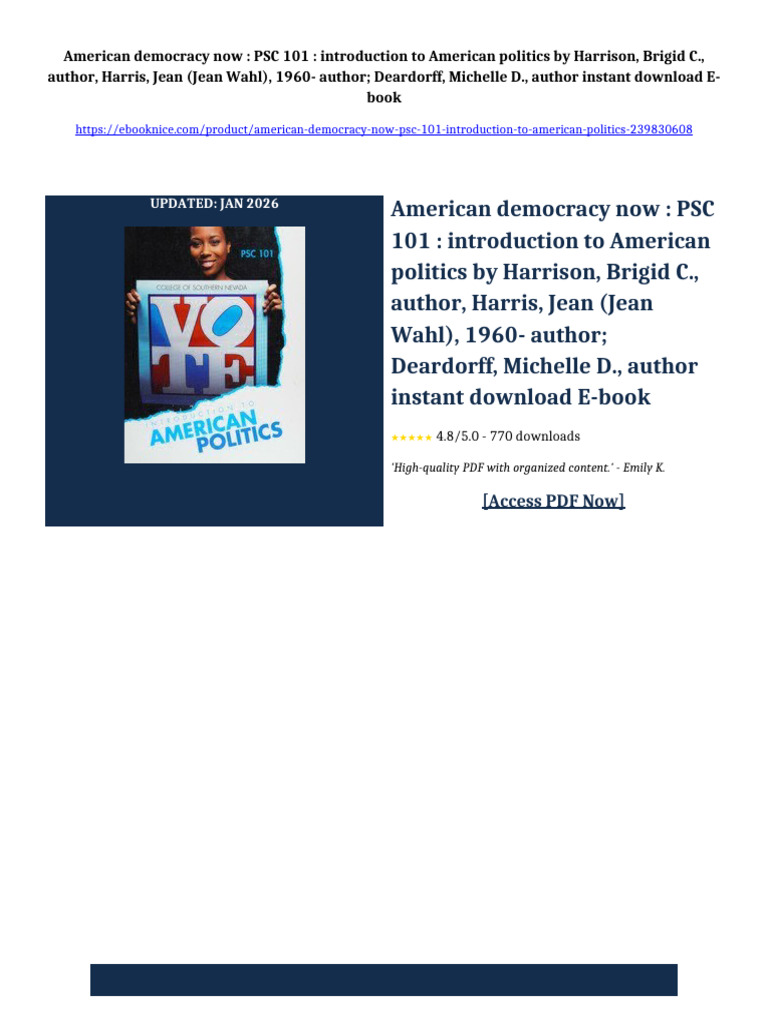 American democracy now : PSC 101 : introduction to American politics by ...