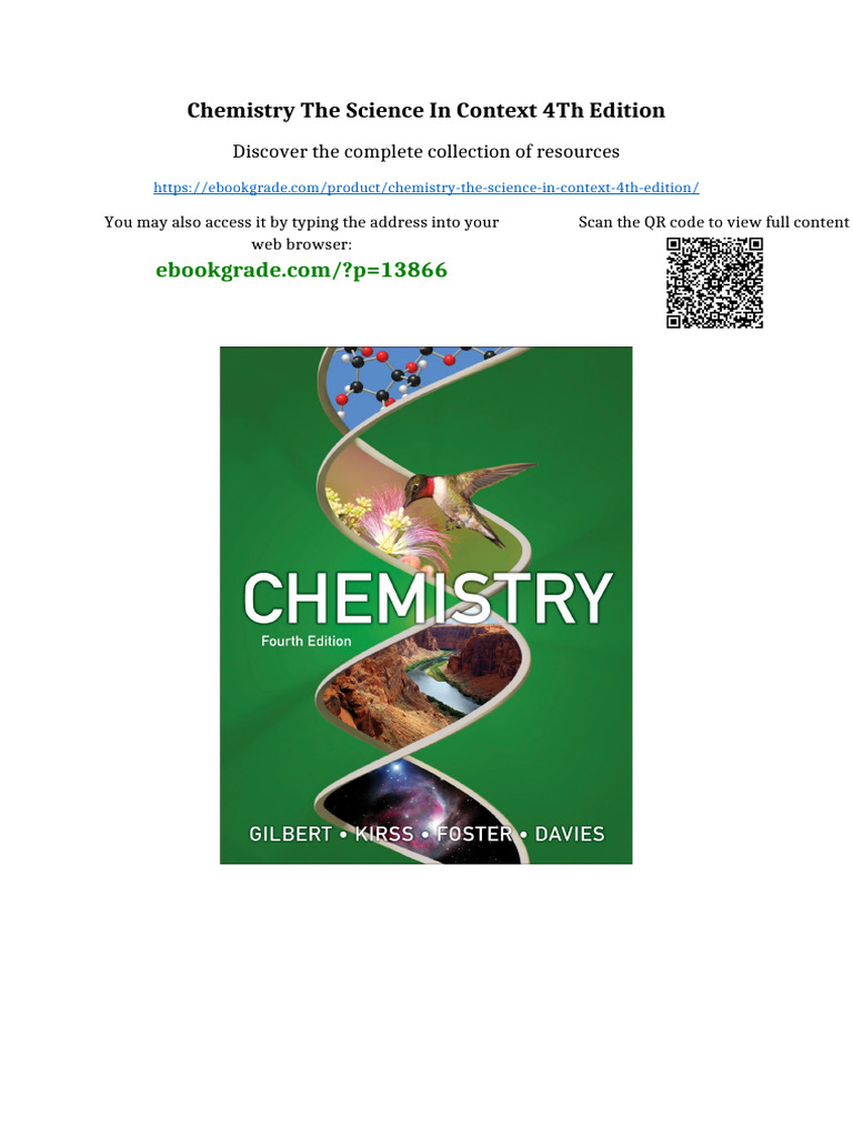 Chemistry The Science in Context 4th Edition Newest Edition 2025 | PDF ...