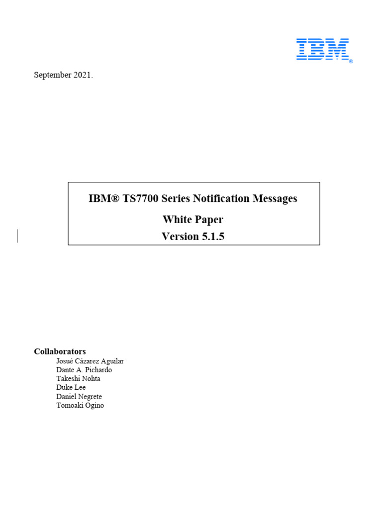 White Paper - TS7700 Notification Messages v5.1.5 | PDF | Ip Address ...