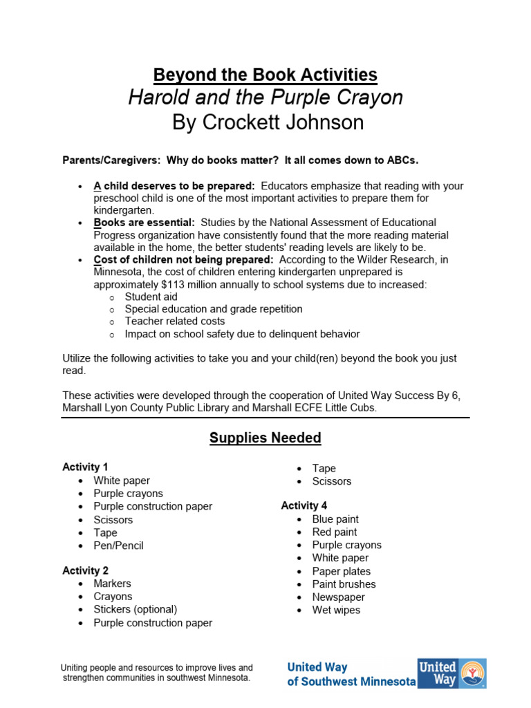 Harold and The Purple Crayon | PDF