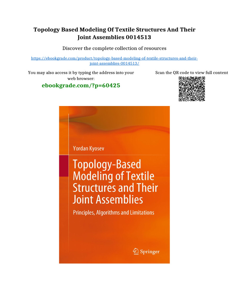 Topology Based Modeling of Textile Structures and Their Joint ...