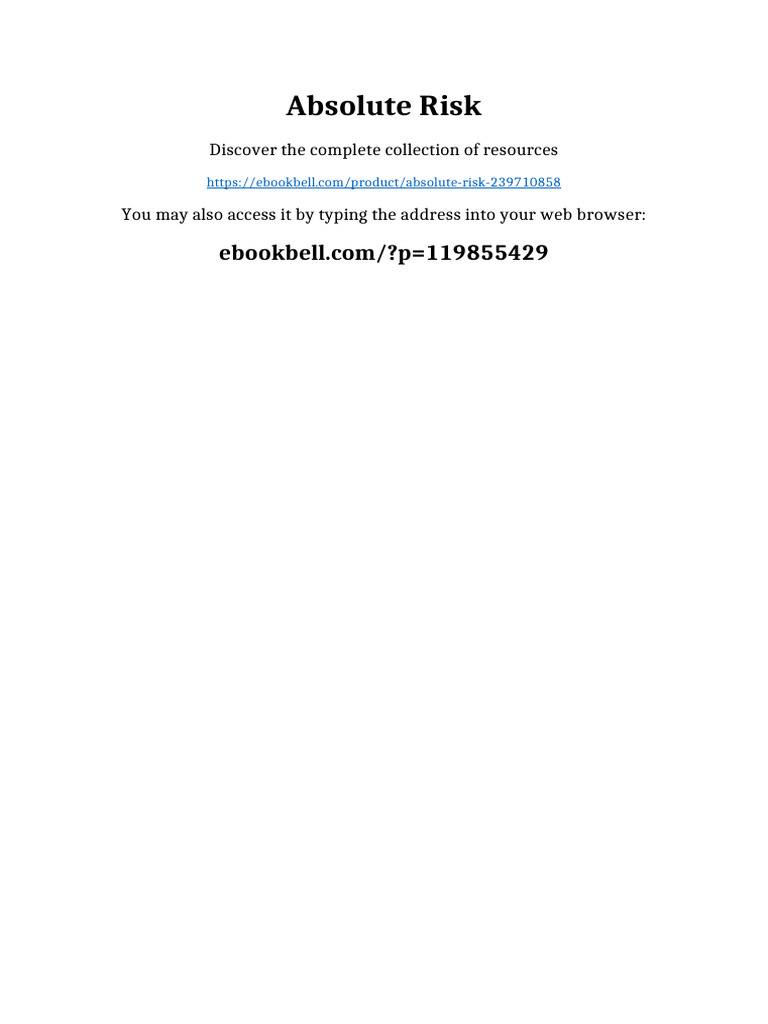 Absolute risk Complete Edition | PDF | Psychological Resilience | Grief