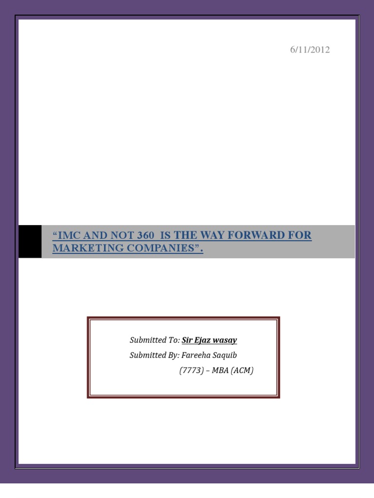 Imc or 360 | PDF | Marketing Communications | Brand