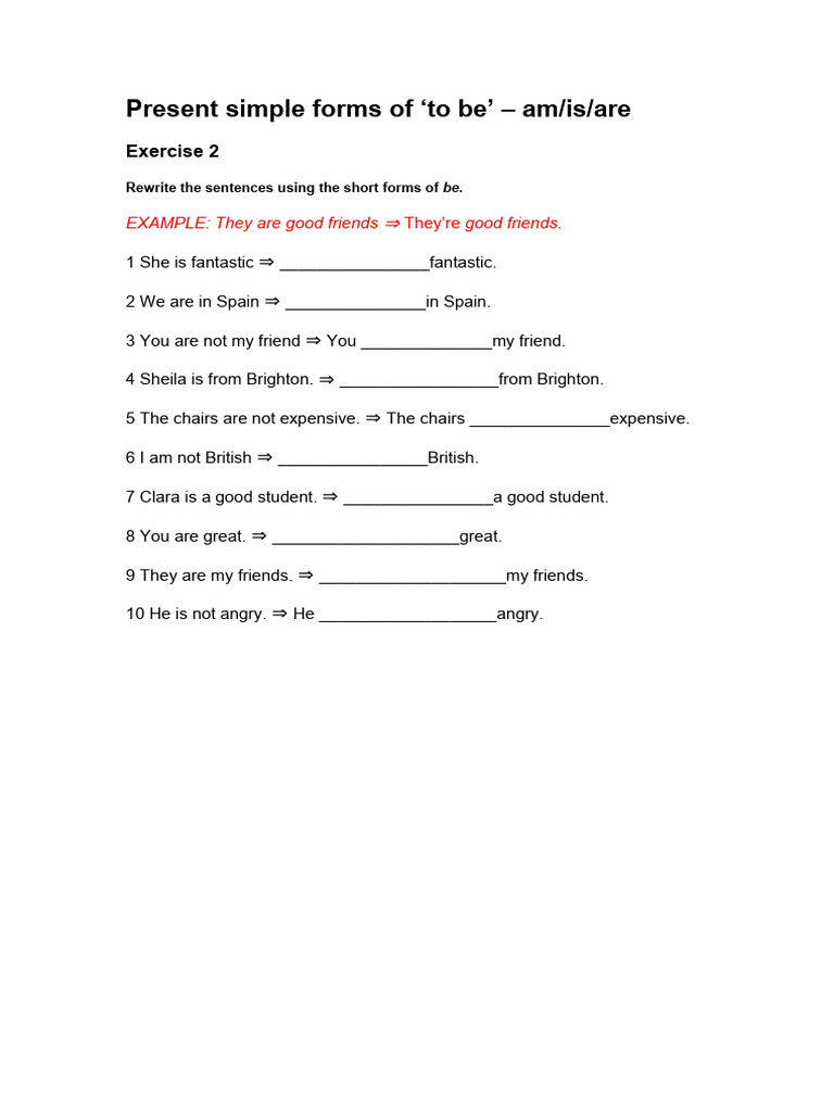 Present Simple Forms of - 2 | PDF