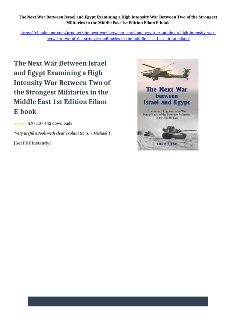 The Next War Between Israel and Egypt Examining A High Intensity War ...