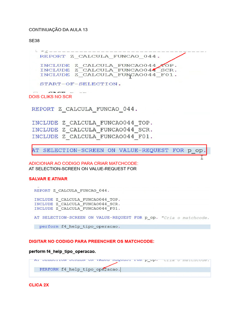 Aula 14 Criar Matchcode | PDF