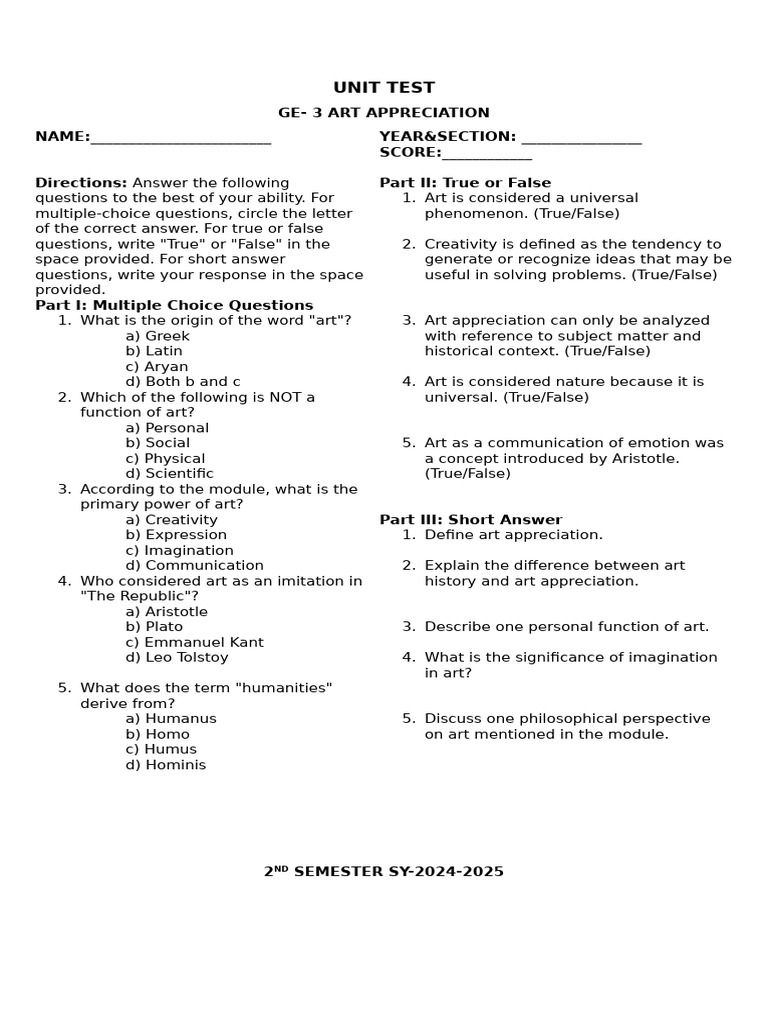 Unit Test-1 | PDF